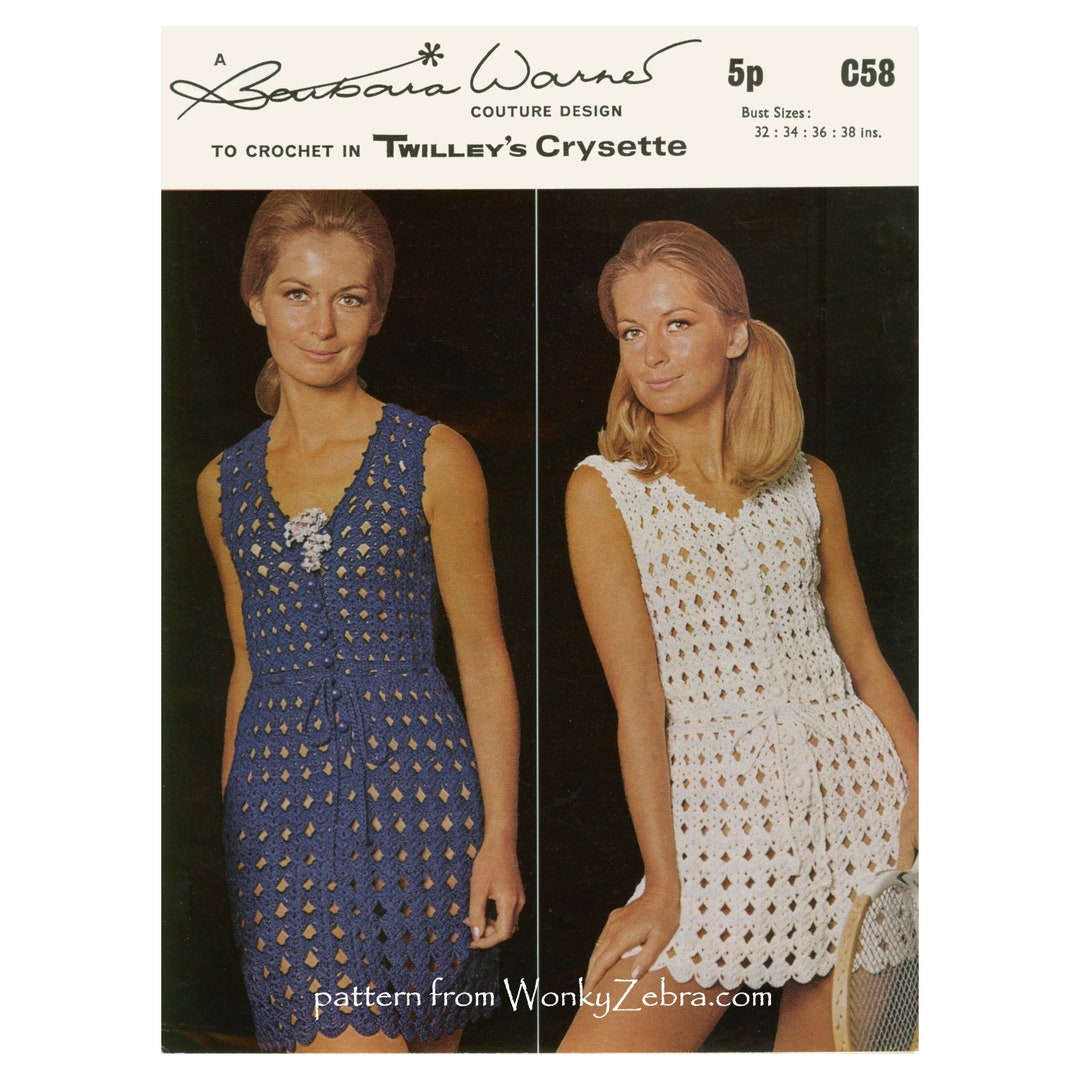 Vintage Crochet Micro Mini Dress Pattern PDF 433 From - Etsy