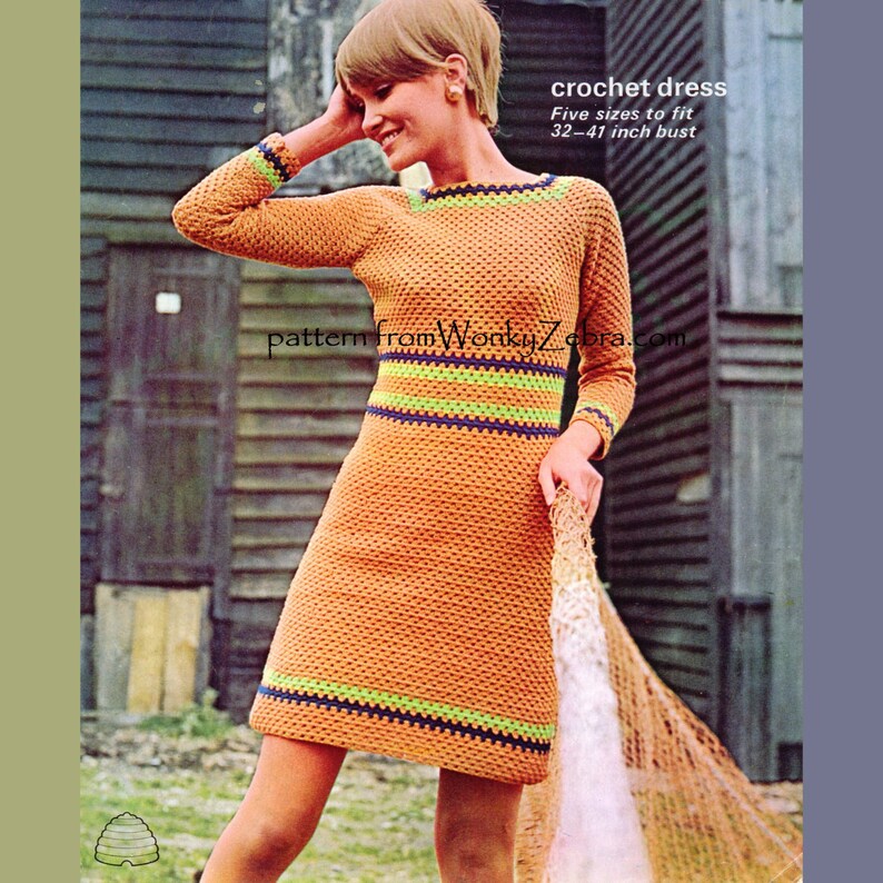 Crochet Granny Dress Pattern Vintage PDF 277 from WonkyZebra | Etsy