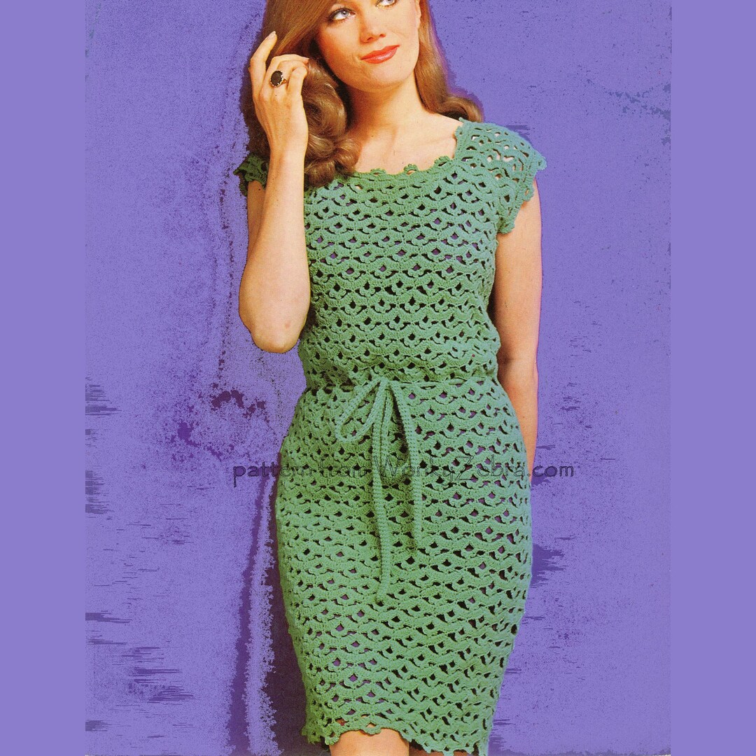 Vintage Crochet Sheath Dress Pattern PDF 411 From Wonkyzebra - Etsy
