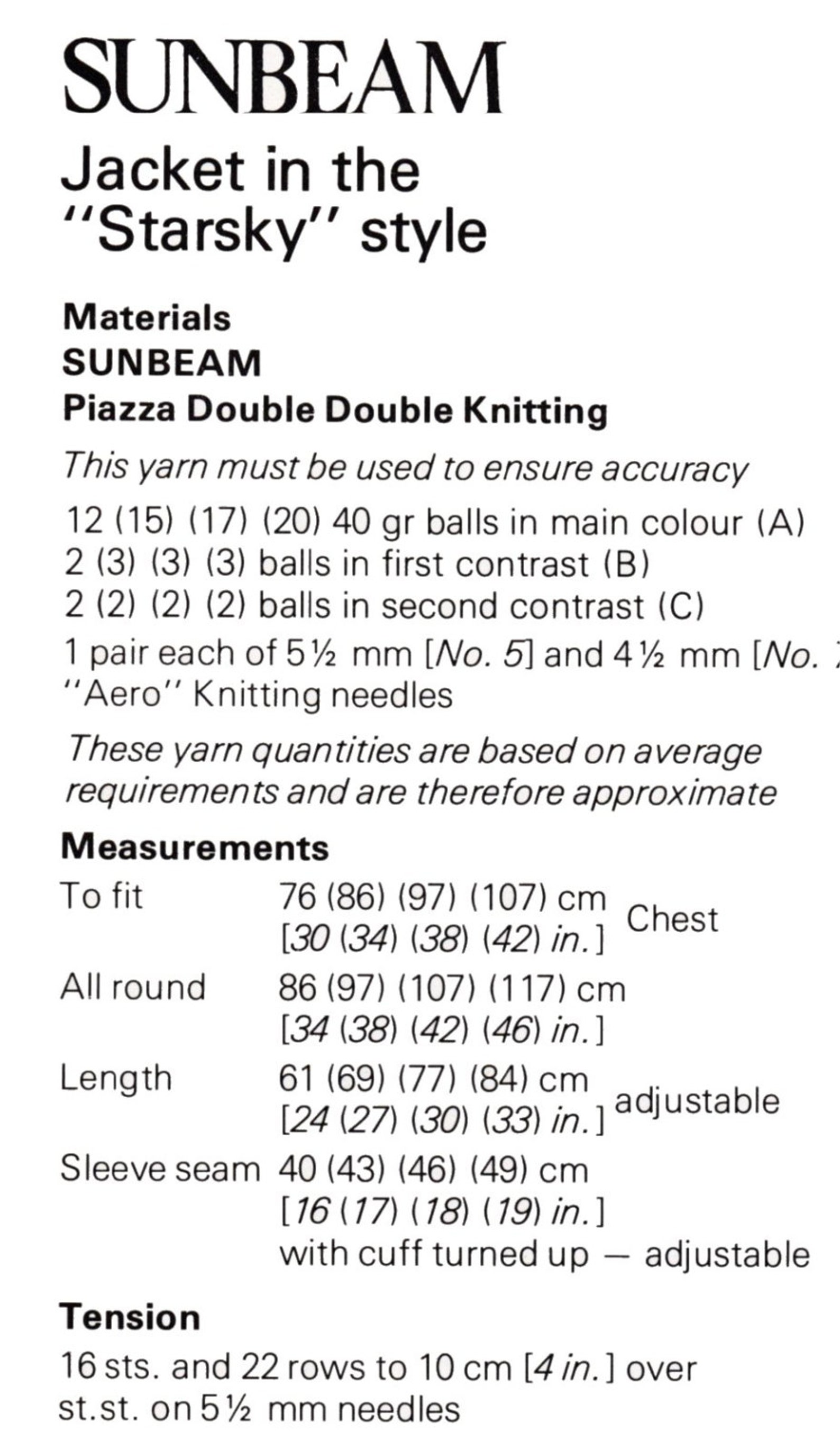 Starsky Style Jacket Cardigan Raglan Sleeve Vintage Knit Pattern PDF ...