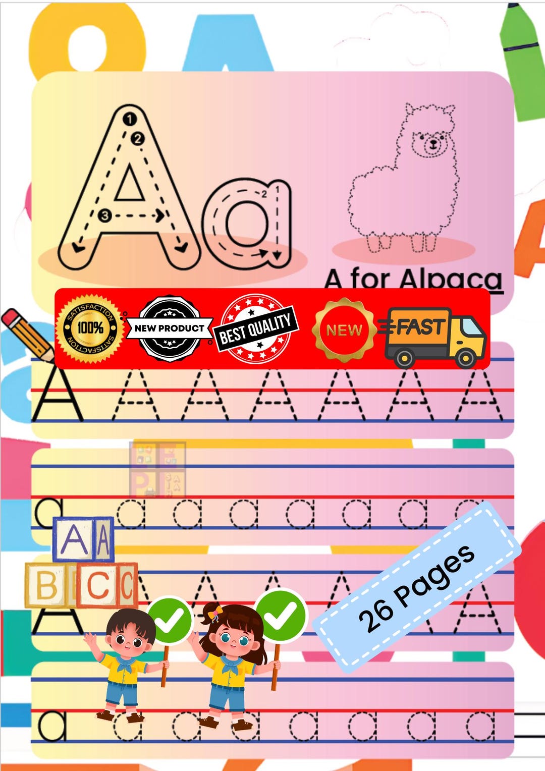 Alphabet Tracing Big and Small Letters With Animals as Free Examples ...