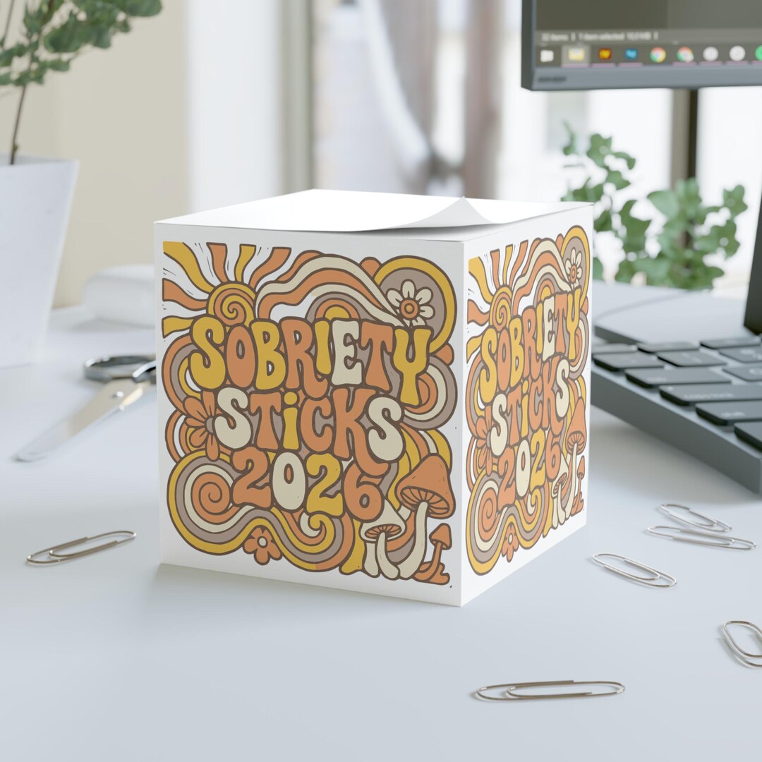 Sobriety Sticks 2026 Note Cube, 700 Hundred Sheet Sticky Notes, Retro ...