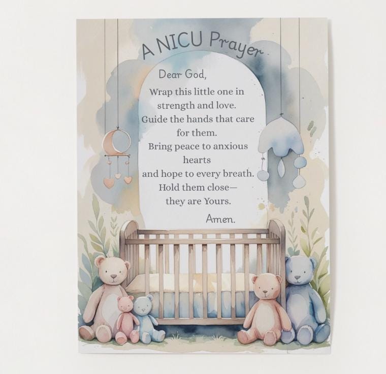 NICU Prayer Print: Baby Blessing, Neonatal ICU Decor (digital Download ...