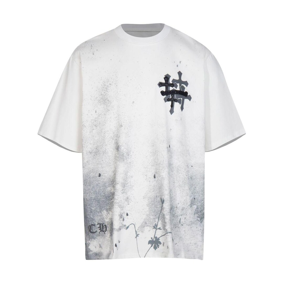Chrome Hearts Inspired White Smoke Fade Tee: Stylish Steez Streetwear ...
