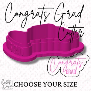 Congrats Grad Graduation Cookie Cutter | Choose Your Size - Etsy