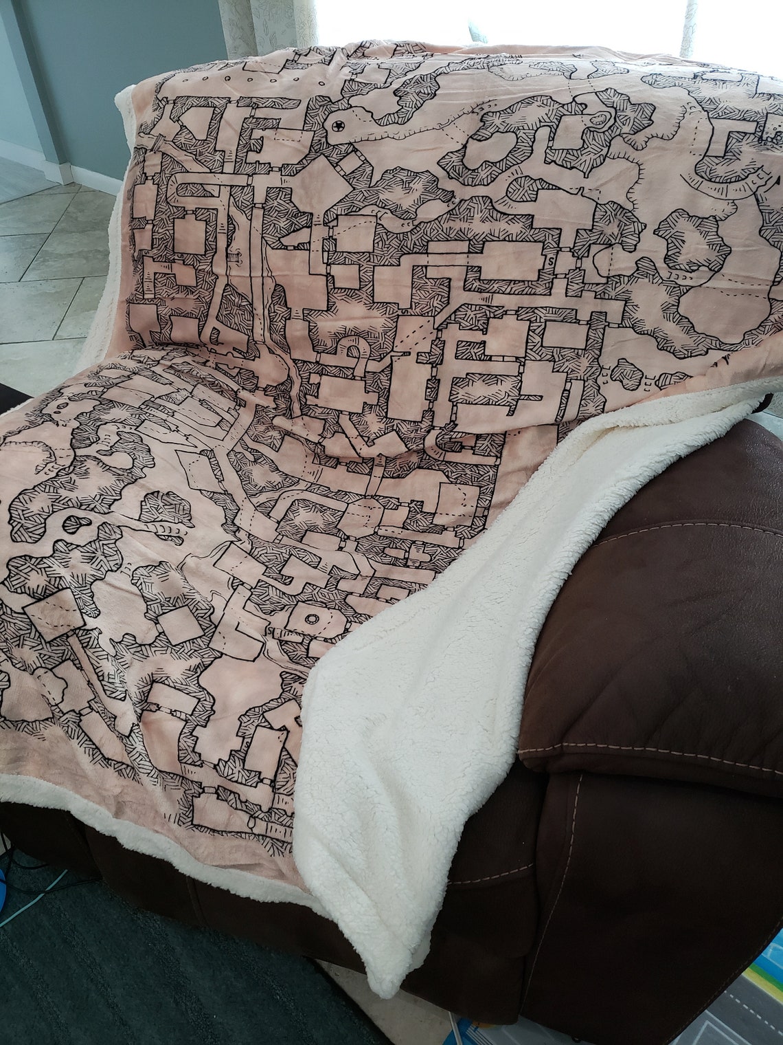 Dungeons and Dragons SHERPA FLEECE BLANKET Vintage D&D Map - Etsy