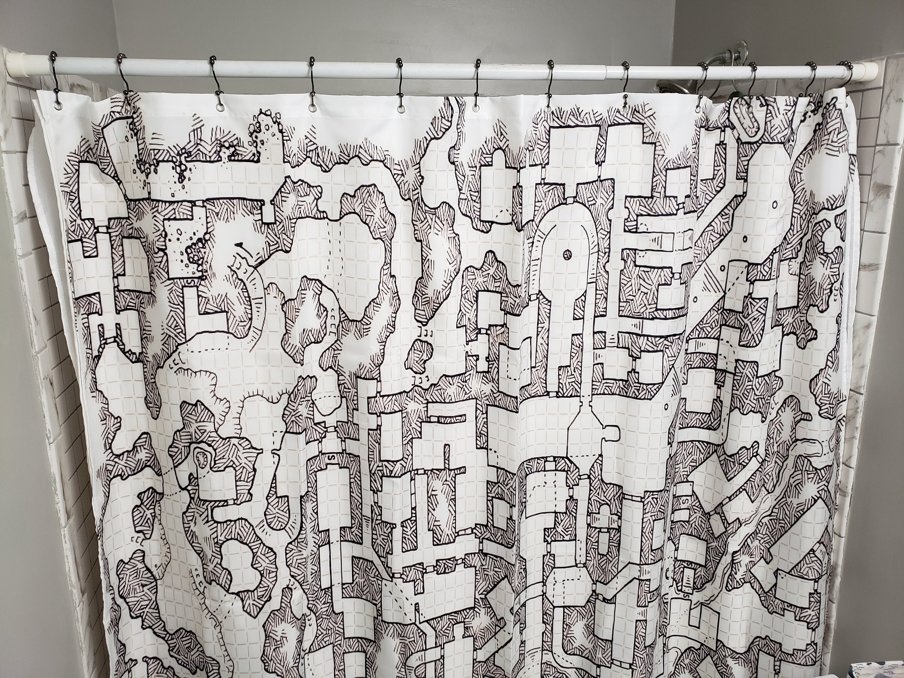 Dungeons and Dragons Shower Curtain MAP Vintage Dnd Map | Etsy