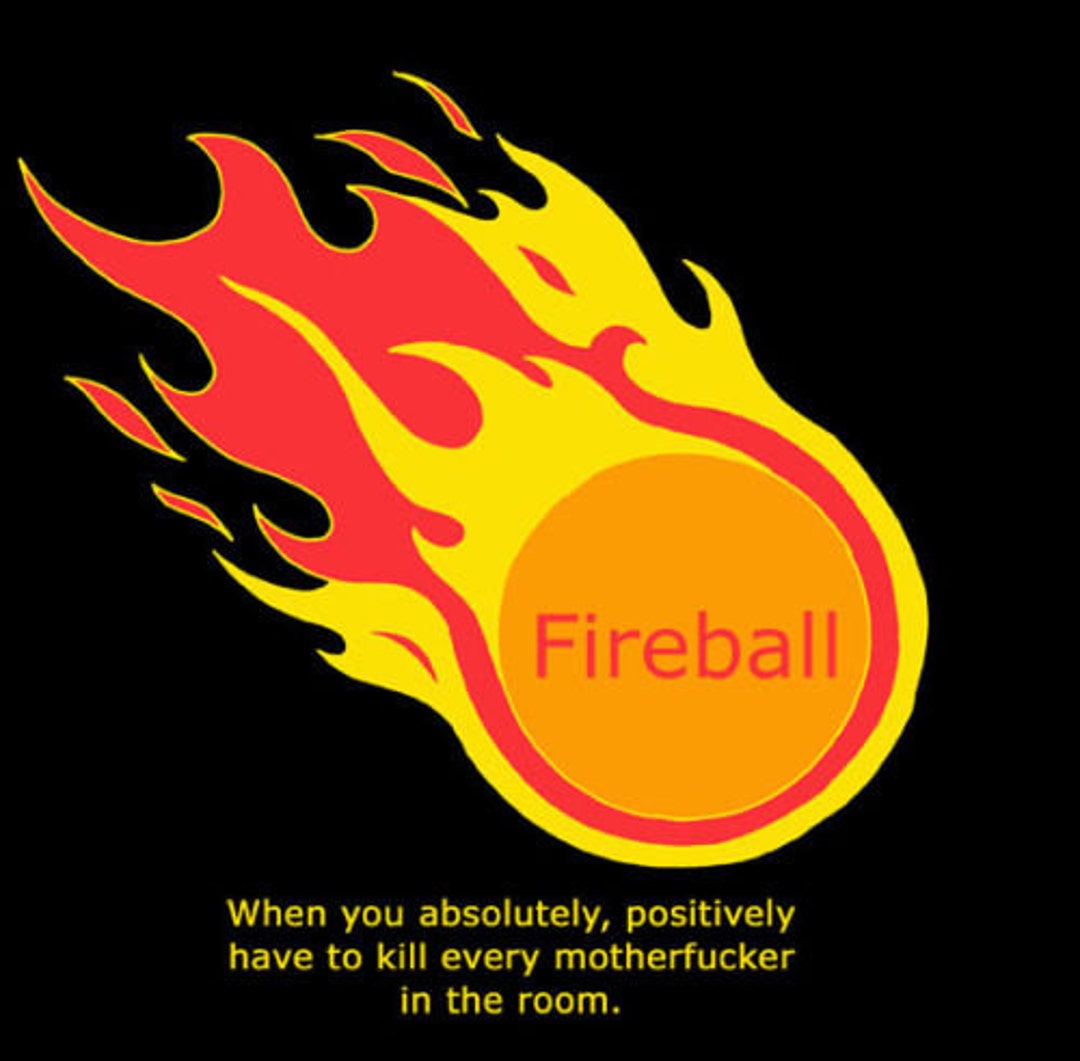 Dungeons and Dragons D&D Fireball Tshirt D20 Pathfinder RPG Murder Hobo ...