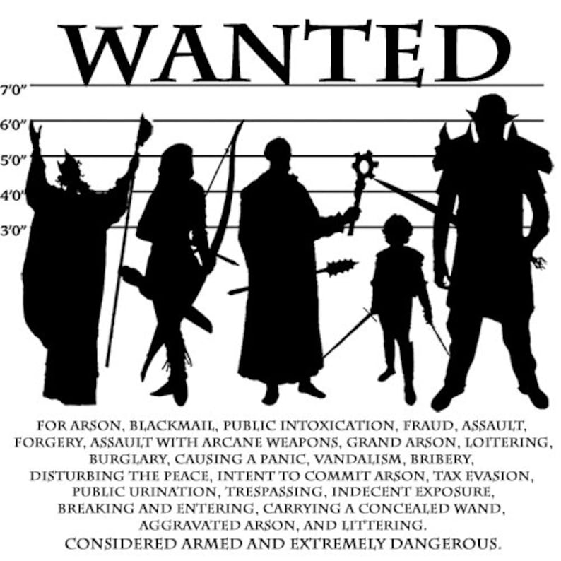 Dungeons and Dragons D&D Wanted Tshirt D20 Pathfinder RPG - Etsy