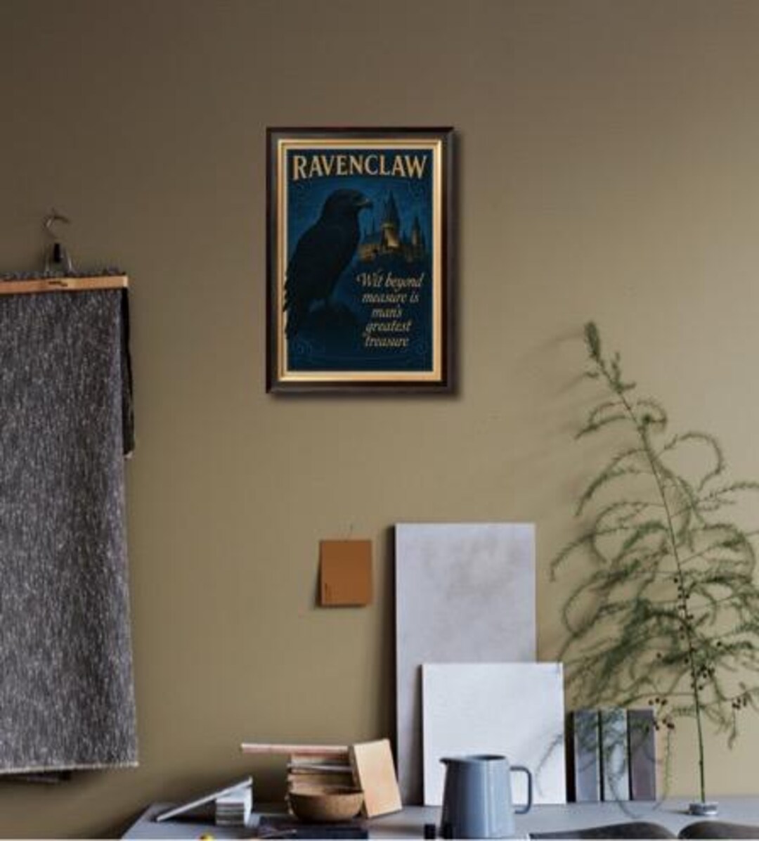 Ravenclaw House Hogwarts Poster – “wit Beyond Measure” Quote | Black ...