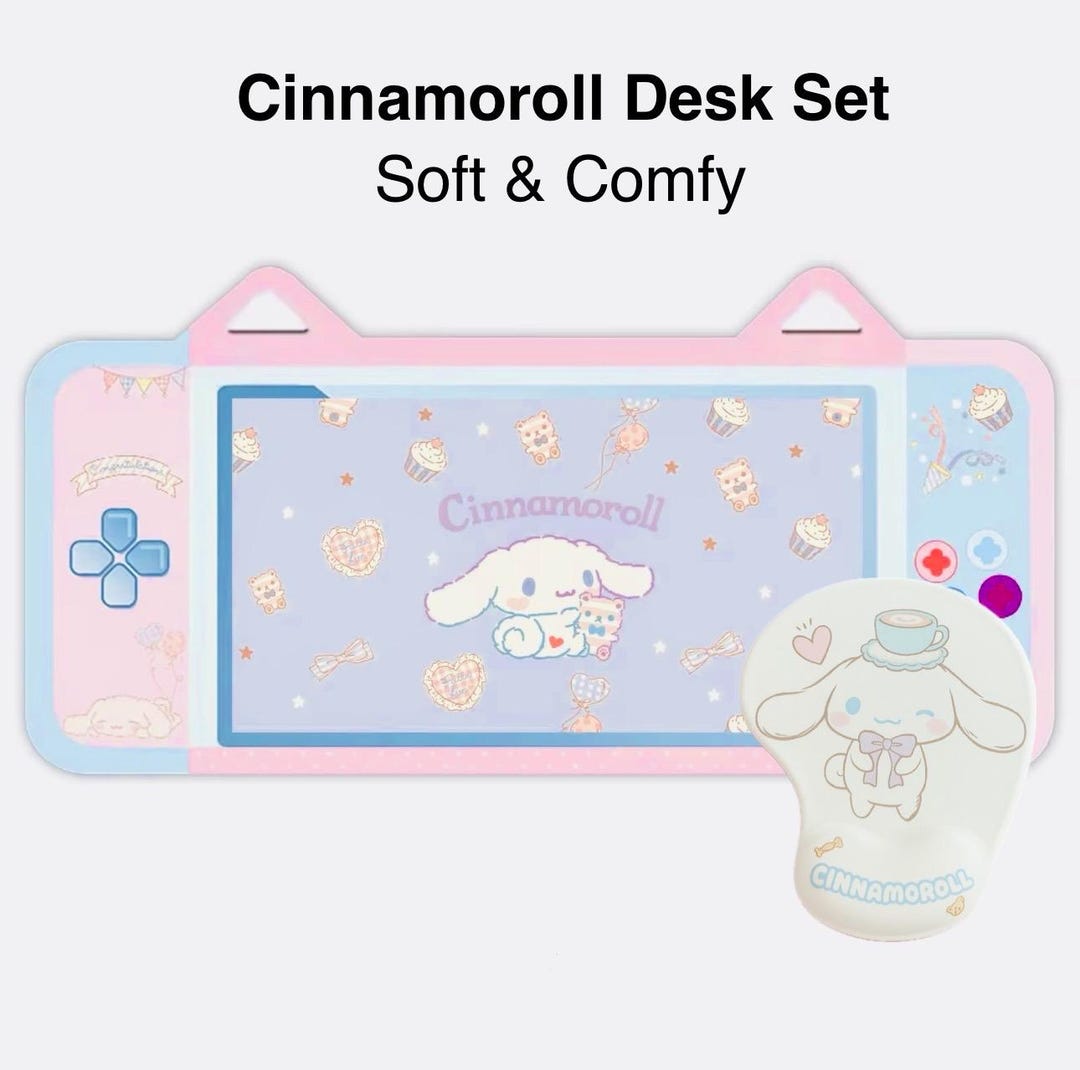Cinnamoroll Inspired Desk Mat & Mouse Pad Set – Kawaii Sanrio Gaming ...