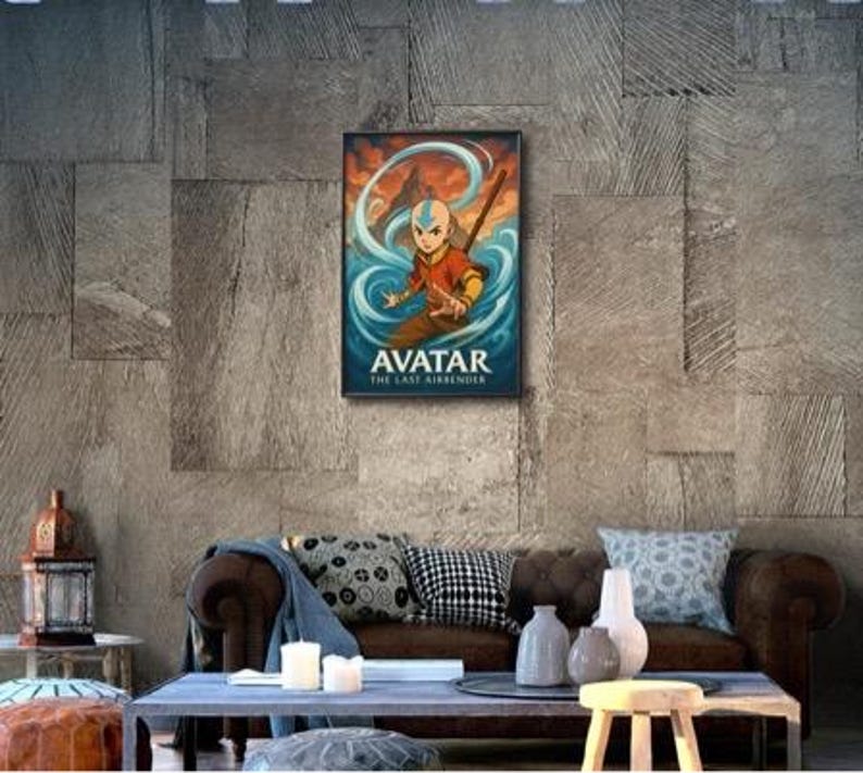Airbender Anime Poster | Avatar Inspired Digital Wall Art | Aang ...