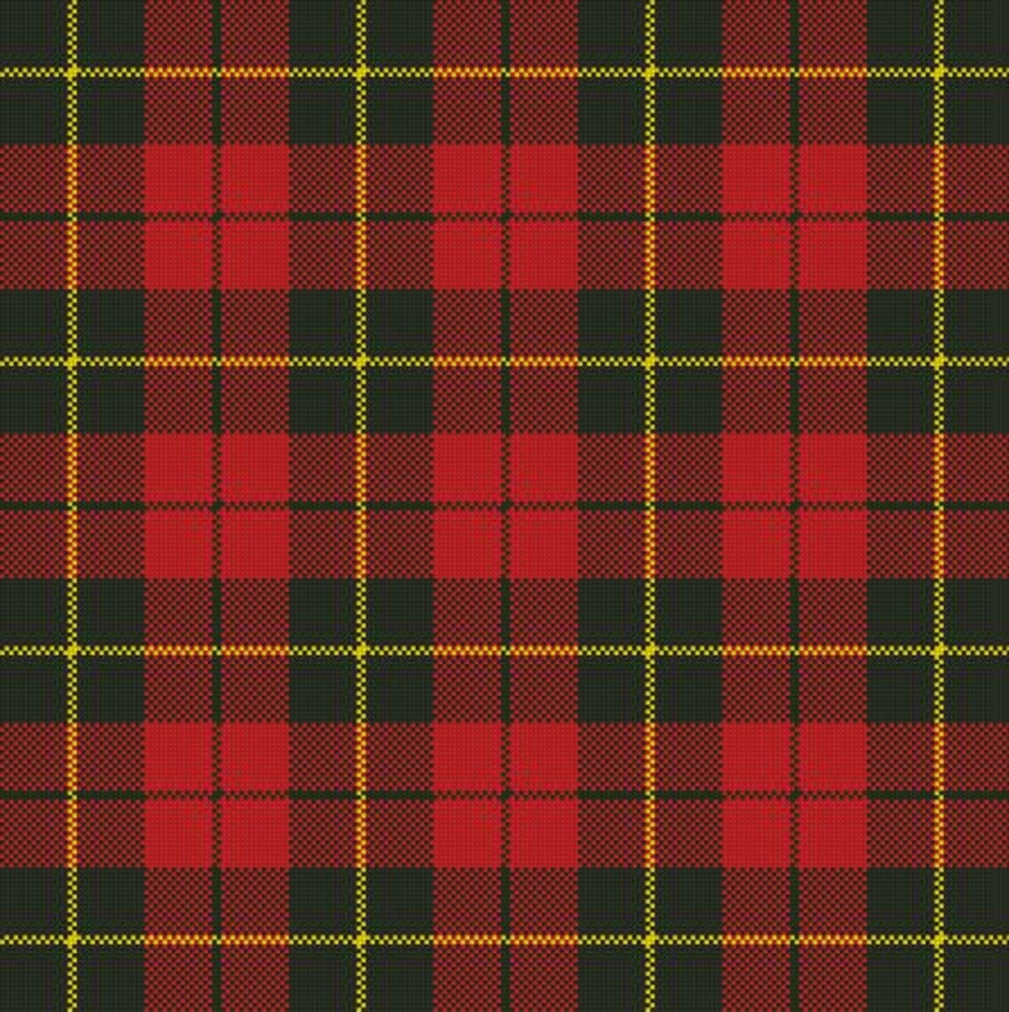 Scottish Tartan Cross Stitch Pattern Large - Wallace - Etsy