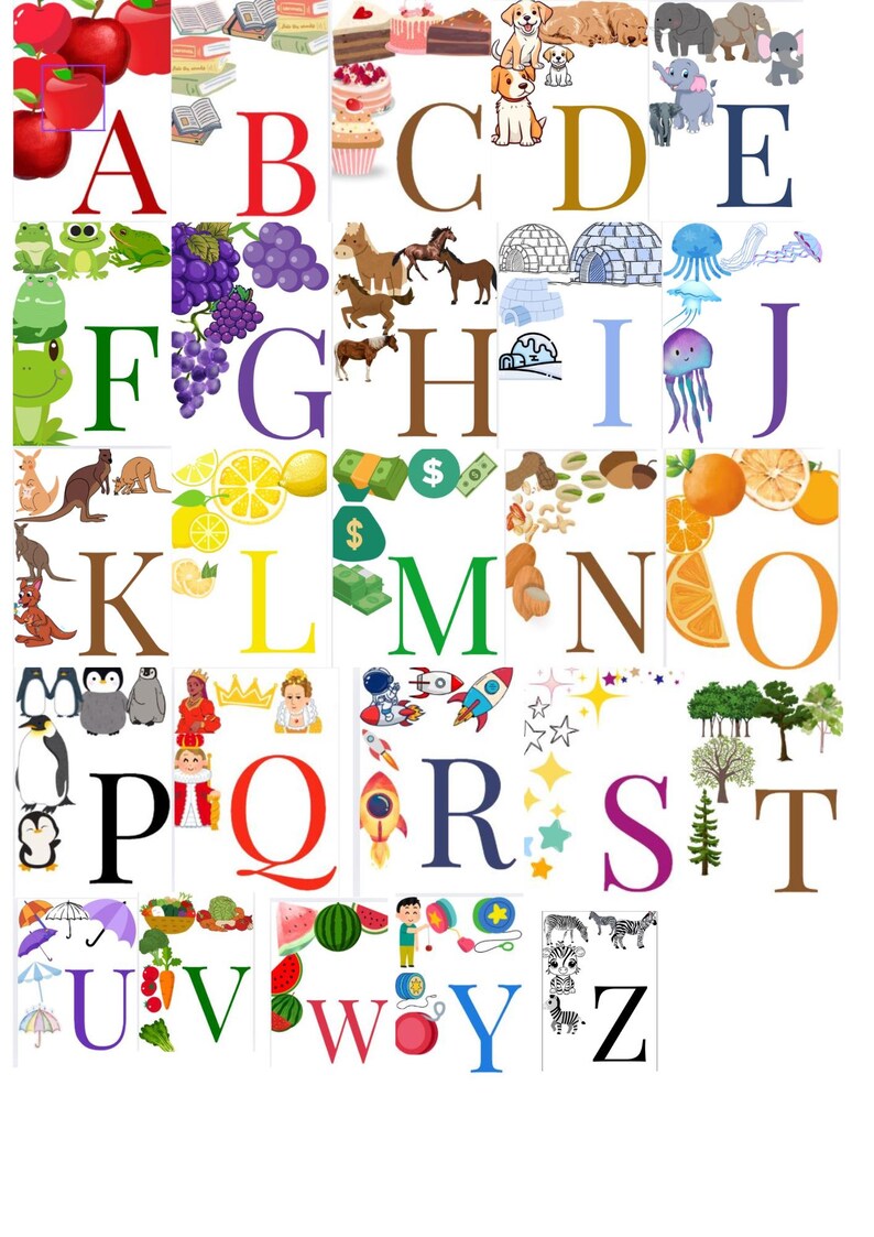Alphabet Learning Posters - Etsy