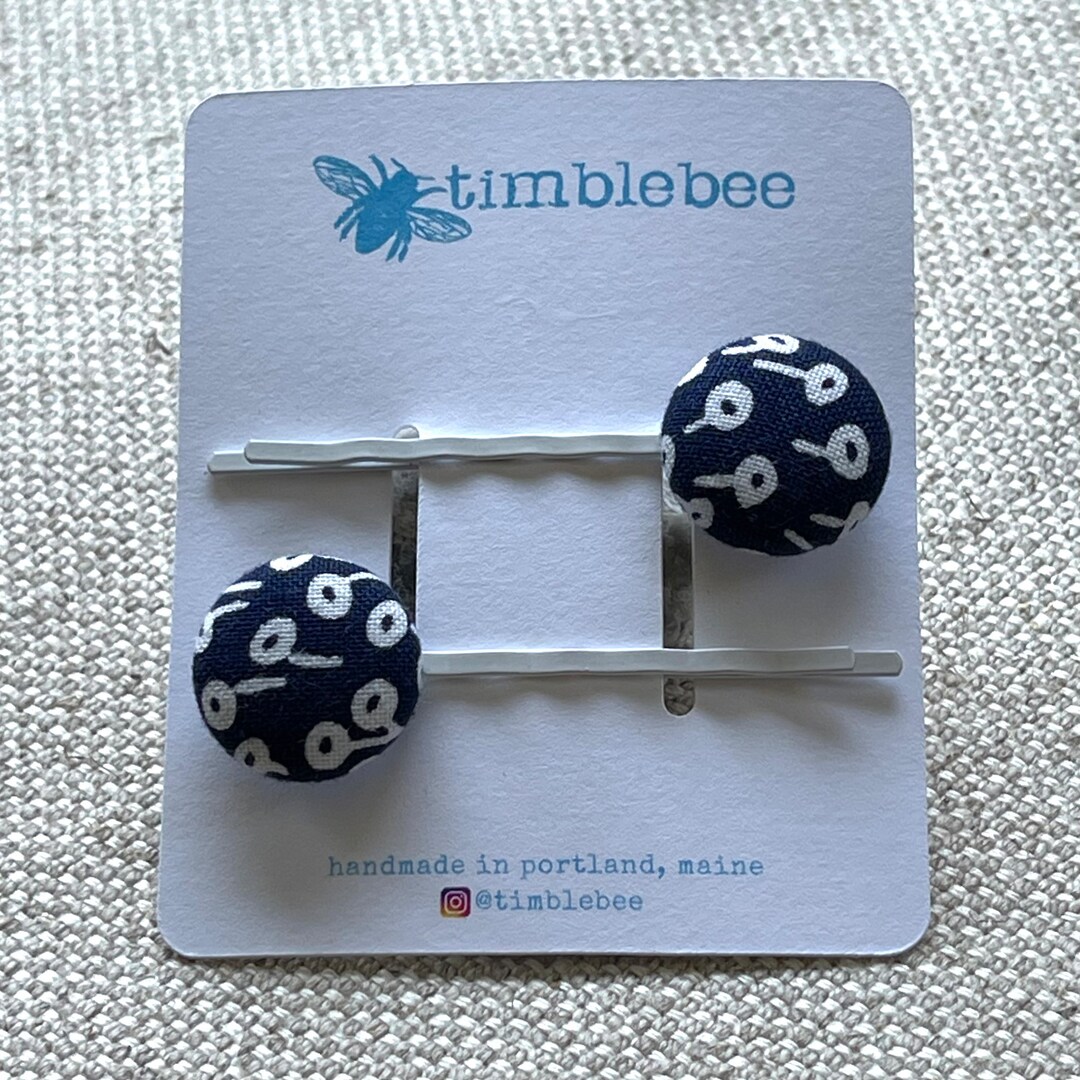 Fabric Button Bobbie Pins Handmade Hair Accessories - Etsy