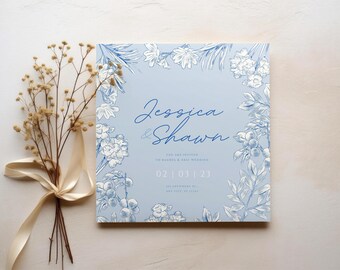 Royal Blue Wedding Invite Editable Template Instant Download - Etsy