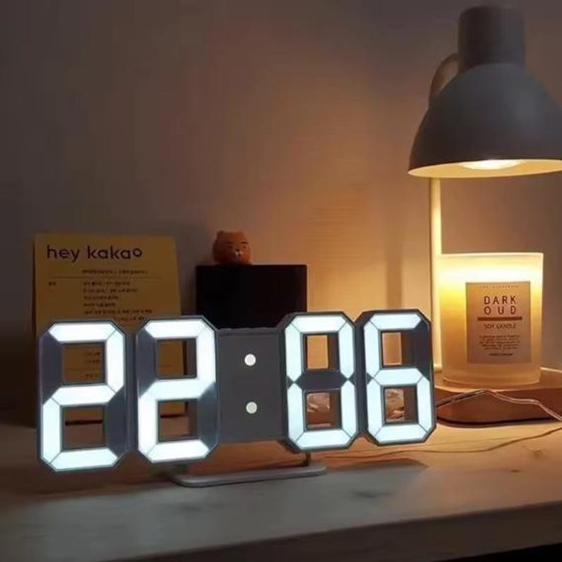 3D LED Digital Clock – Modern Wall Clock for Living Room, Bedroom ...
