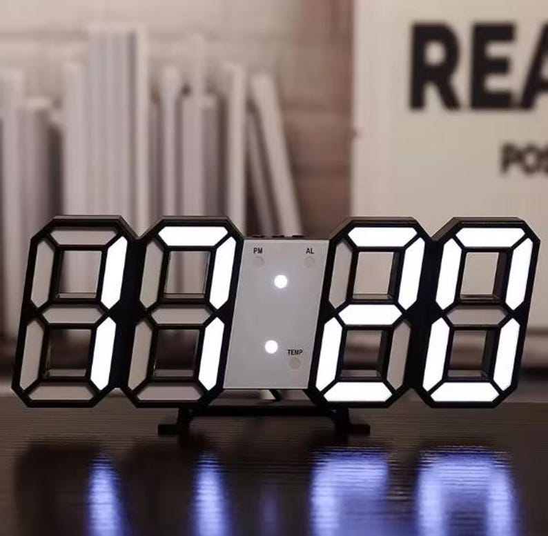 3D LED Digital Clock – Modern Wall Clock for Living Room, Bedroom ...