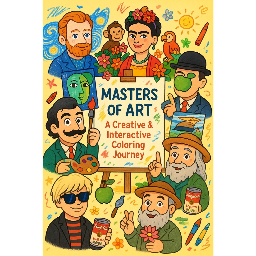 Interactive Famous Artists Coloring Book for Kids – Educational Printable PDF – Creative Art ...
