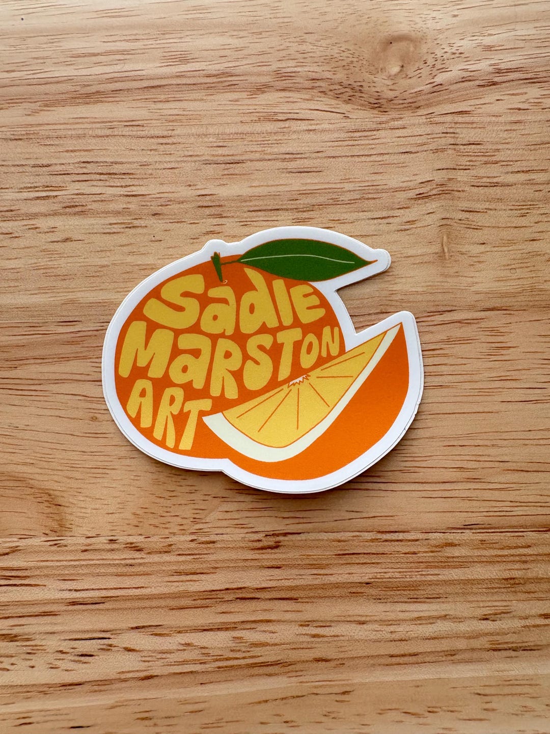 Orange Retro Logo Sticker - Sadie Marston Art - Etsy