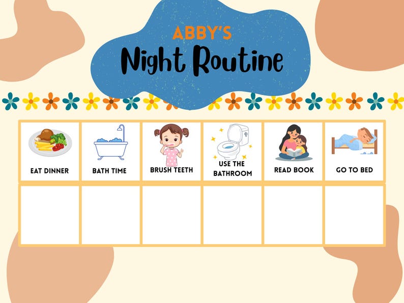 EDITABLE MORNING and NIGHT Routine for Kids - Instant Download - Etsy