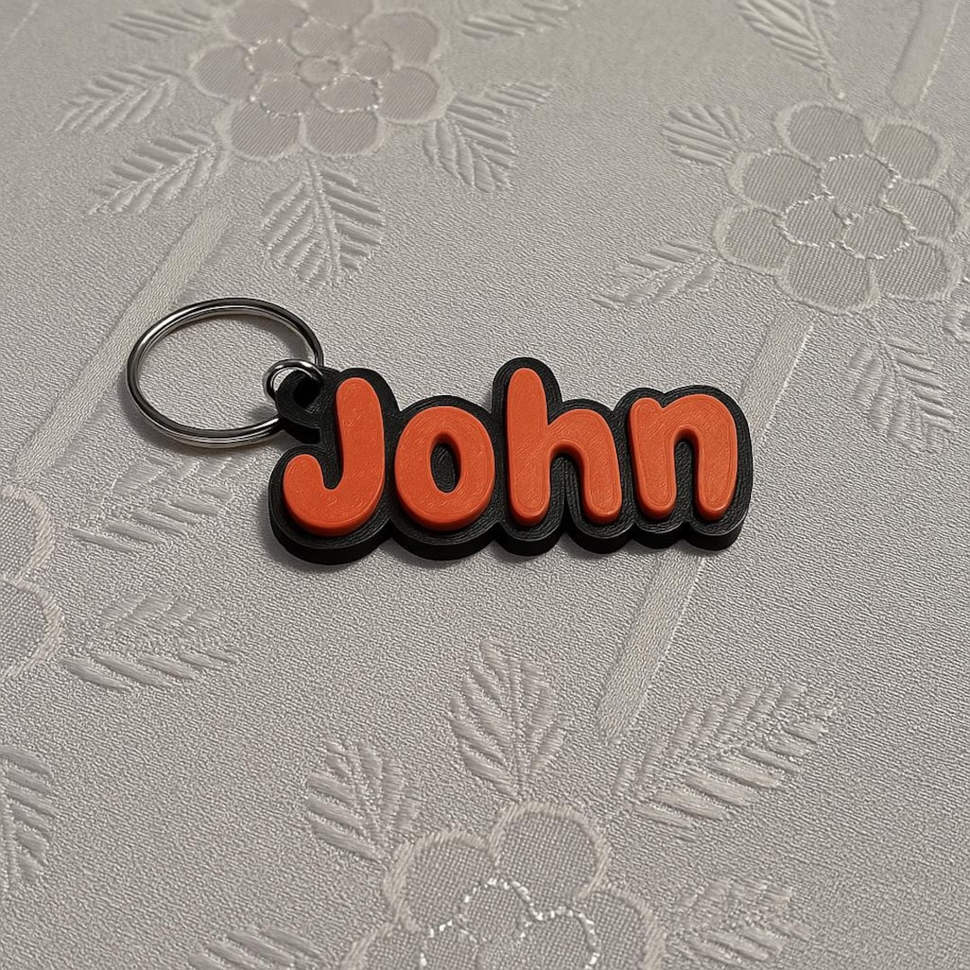Custom 3D Printed Name Keychain – Personalized Bold Lettering Keyring ...