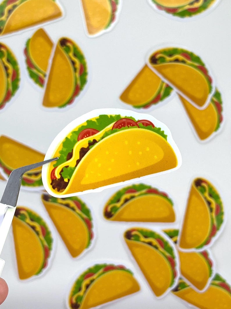Taco Sticker – Waterproof Vinyl Food Decal for Laptop, Water Bottle ...