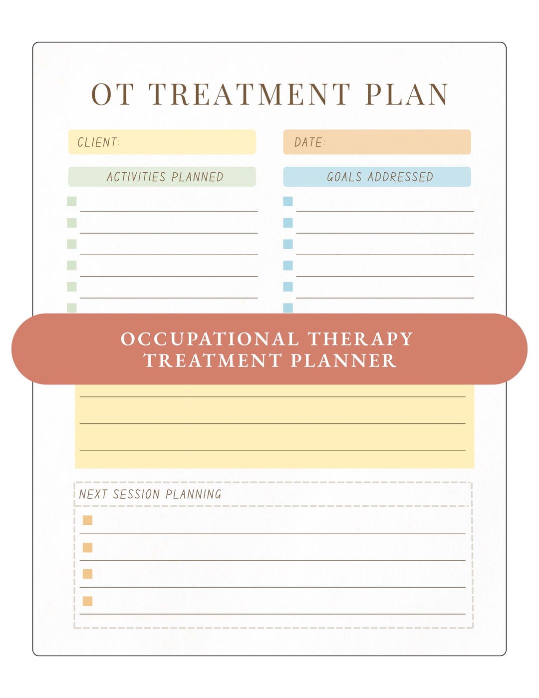 Occupational Therapy Treatment Planner | Template | OT Practitioner ...