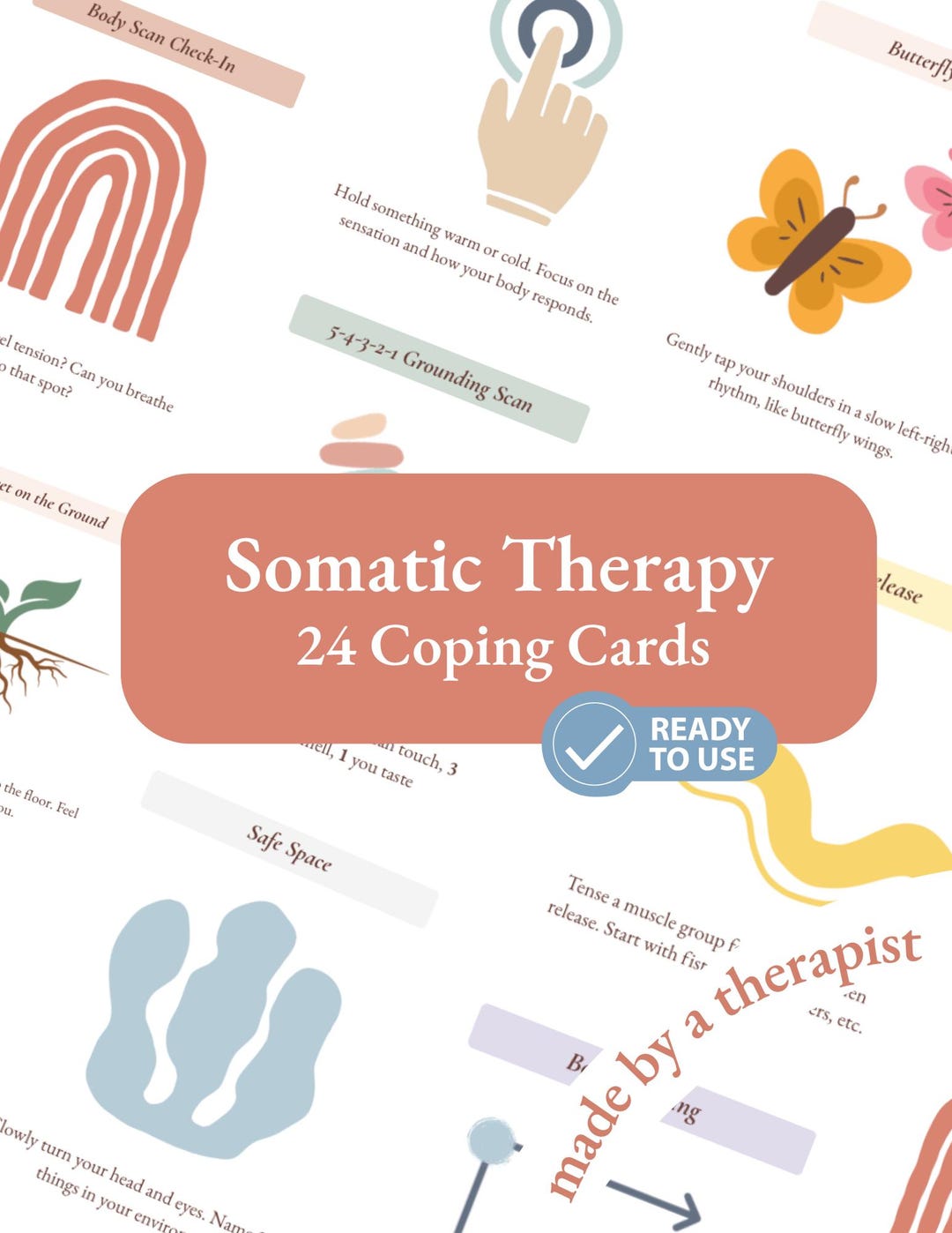 Somatic Therapy Coping Cards | Grounding & Regulation Tools | Stress ...