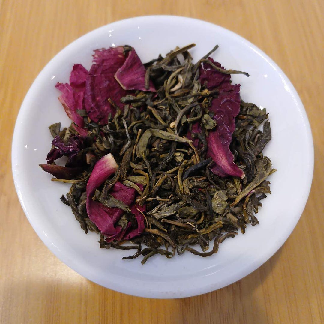 Lychee Green Tea With Peony – Floral Loose Leaf Green Tea – Sweet ...