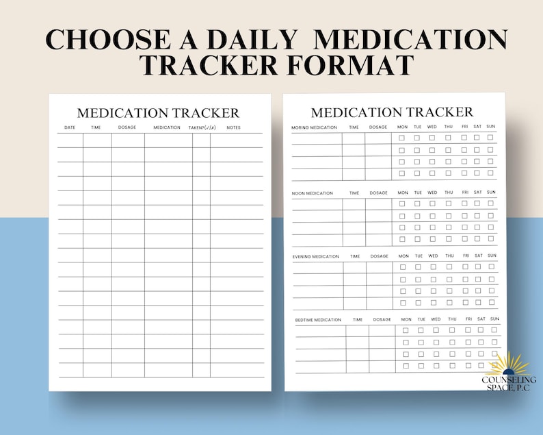 Daily Medication Tracker: Printable Medical Chart Canva Template ...