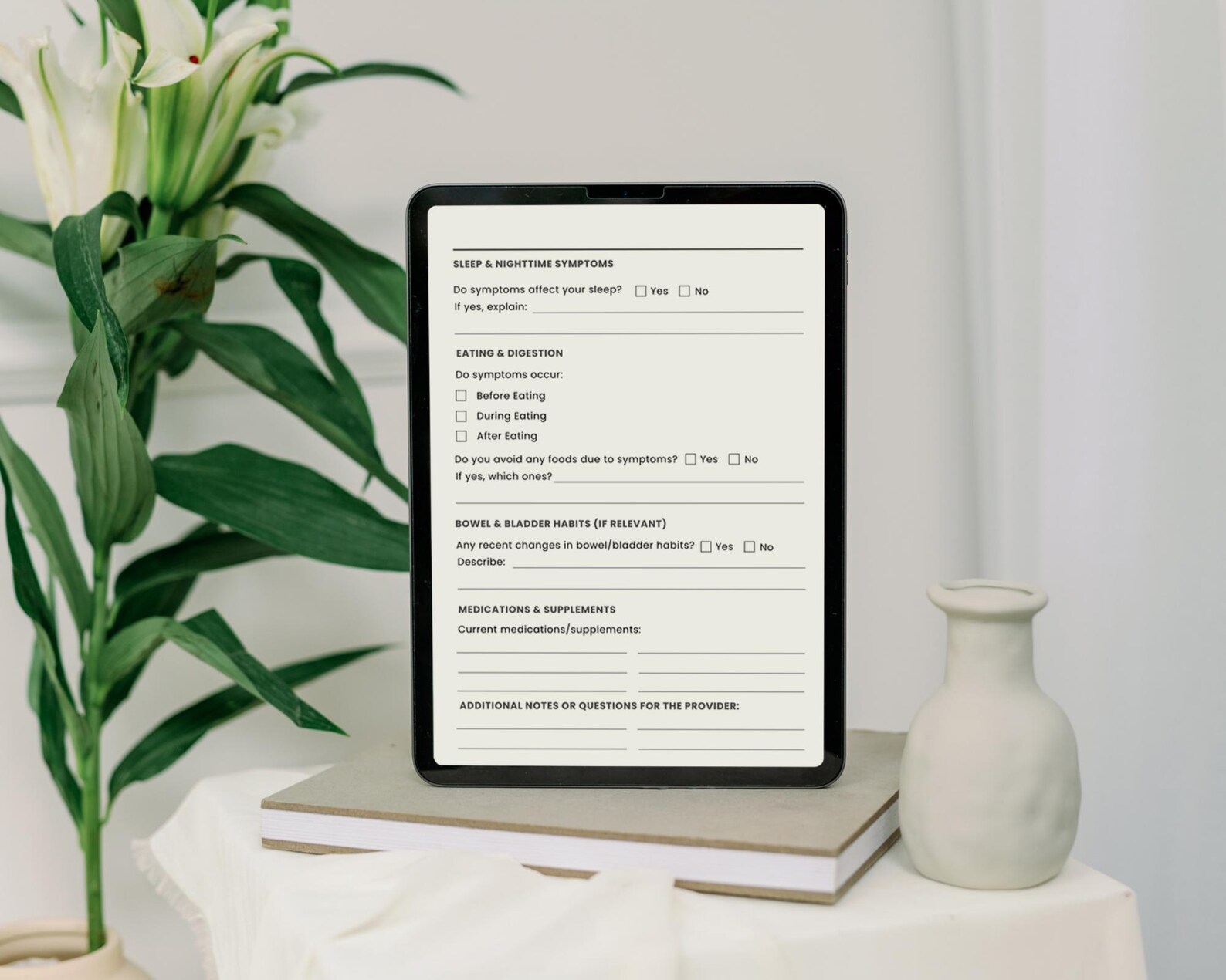 Symptom Tracker Template: Printable Health Report Form (canva Template ...