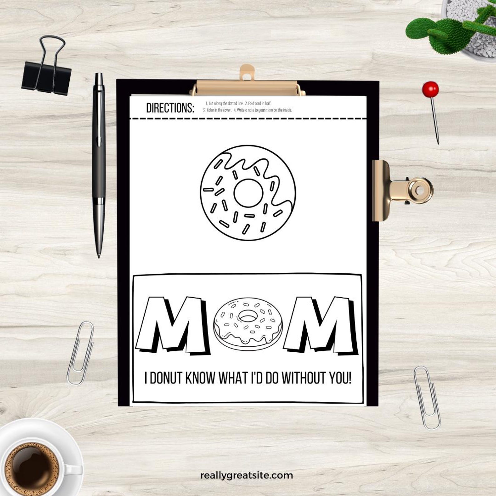 Kids Coloring Foldable Mother's Day Card - Etsy