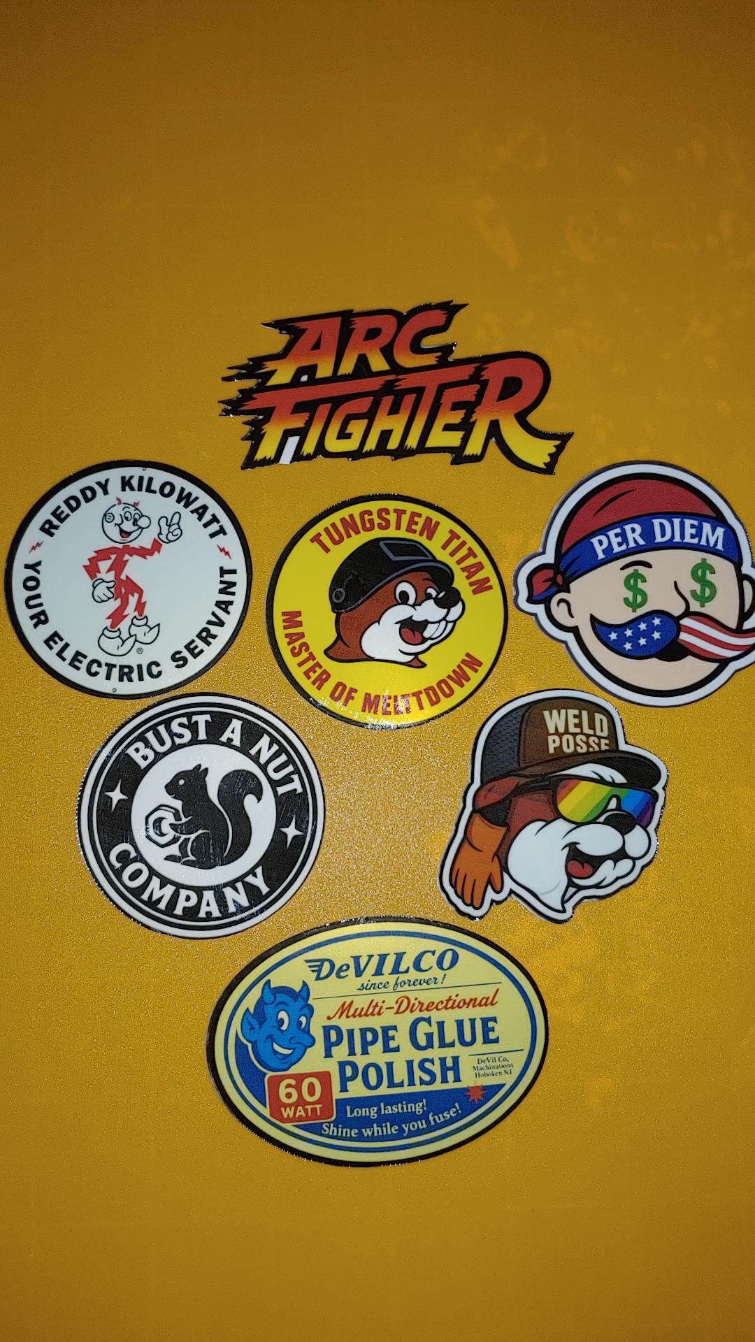 Welding Sticker Pack | Arc Fighter, Pipe Glue Polish, Bust A Nut Co ...