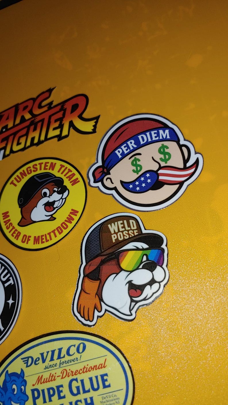 Welding Sticker Pack | Arc Fighter, Pipe Glue Polish, Bust A Nut Co ...