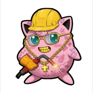 Funny Cartoon Construction Worker Stickers – Pikachu, Jigglypuff, Meme ...