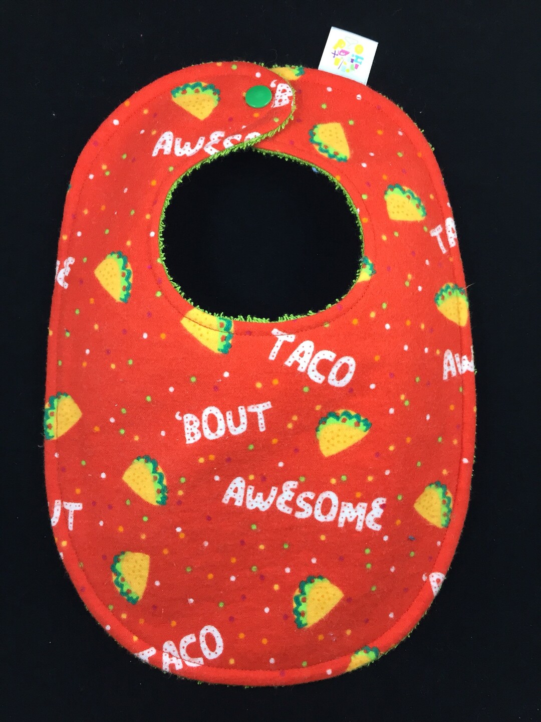 Taco 'bout Awesome Flannel / Terry Cloth Bib - Etsy