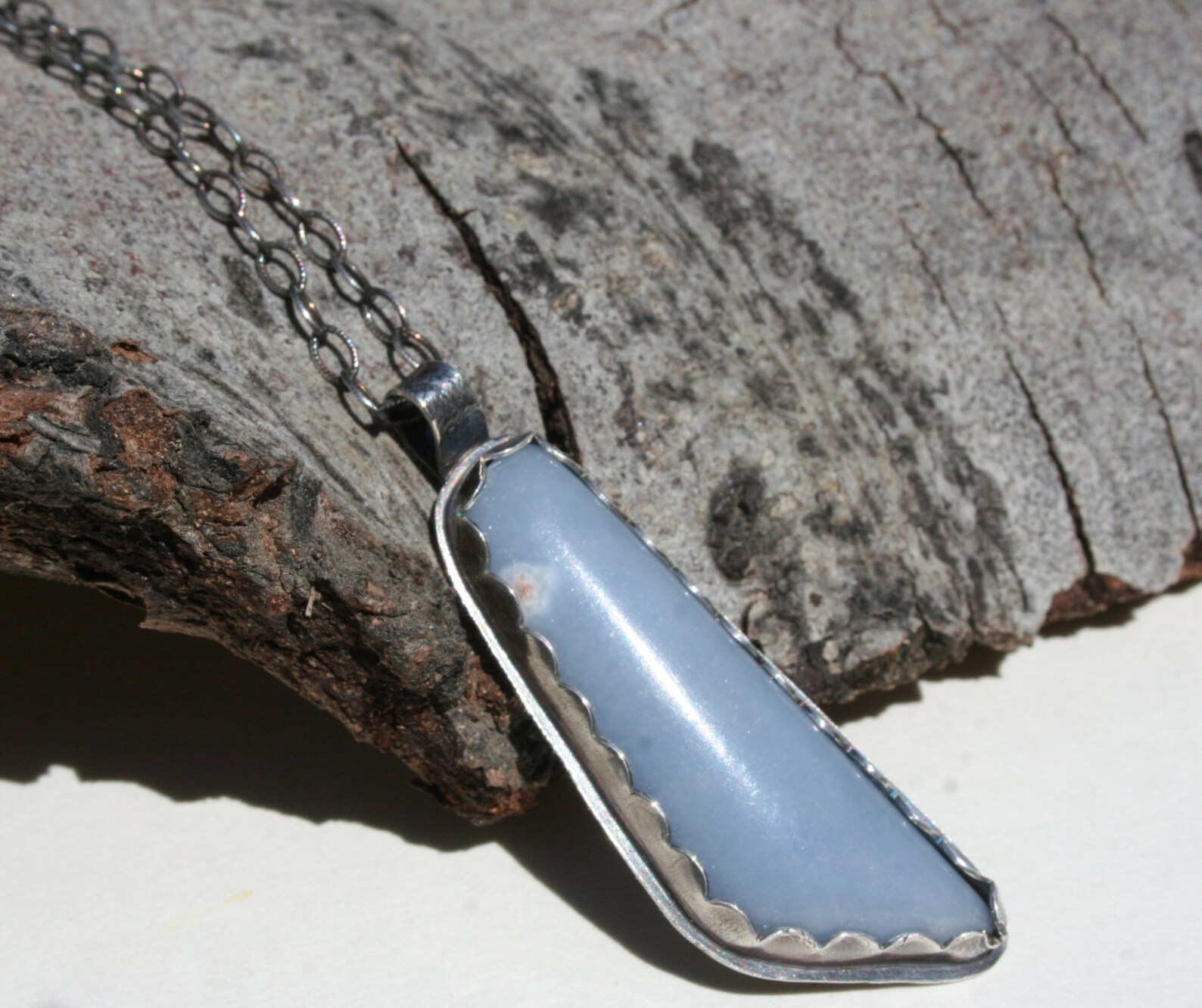 Angelite Necklace- Angelite Cabochon, Angelite Necklace, Gemstone ...