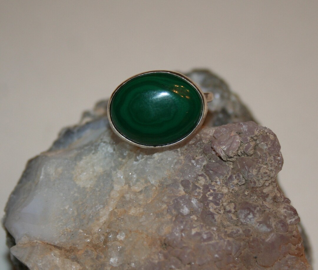 Malachite Ring-malachite Ring, Malachite Stone, Stone Jewelry, Green ...