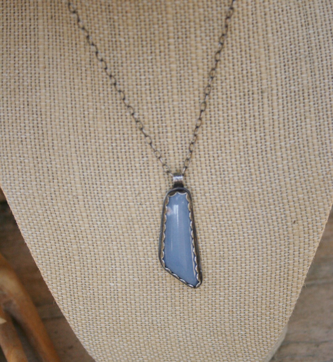 Angelite Necklace- Angelite Cabochon, Angelite Necklace, Gemstone ...