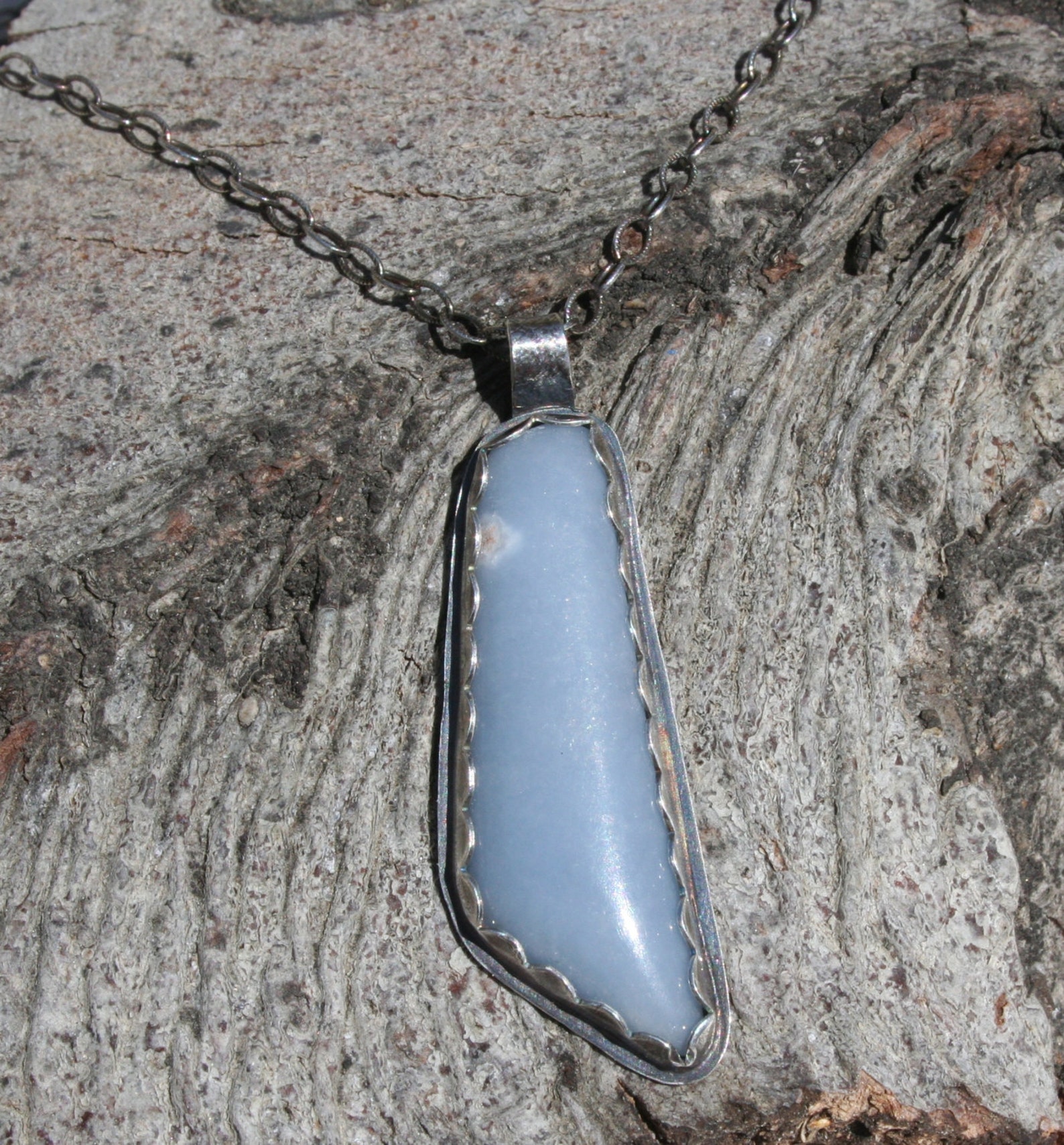 Angelite Necklace- Angelite Cabochon, Angelite Necklace, Gemstone ...