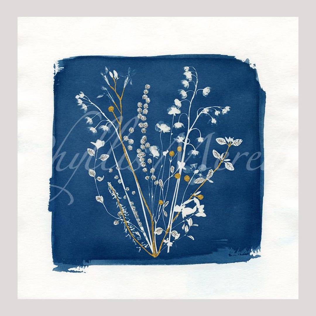Golden Wildflower Bouquet Original Cyanotype – Handcrafted Botanical ...
