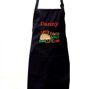 Funny Taco Apron Taco Tuesday Cute Black Cotton Gift Full - Etsy