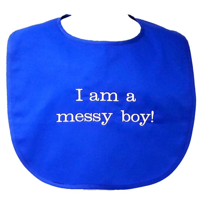 Messy Boy, Funny Adult Bib, Custom Birthday Gag Gift, Clothing ...