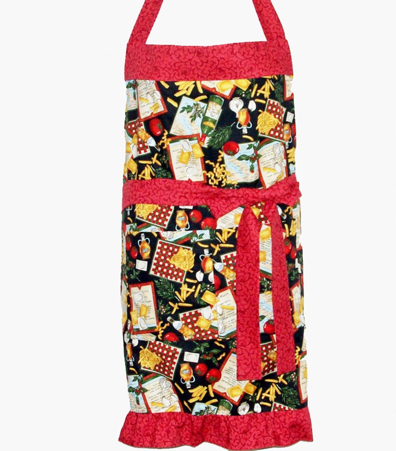 Italian Apron Full Length Taste Italy Cooking Wine Pasta - Etsy