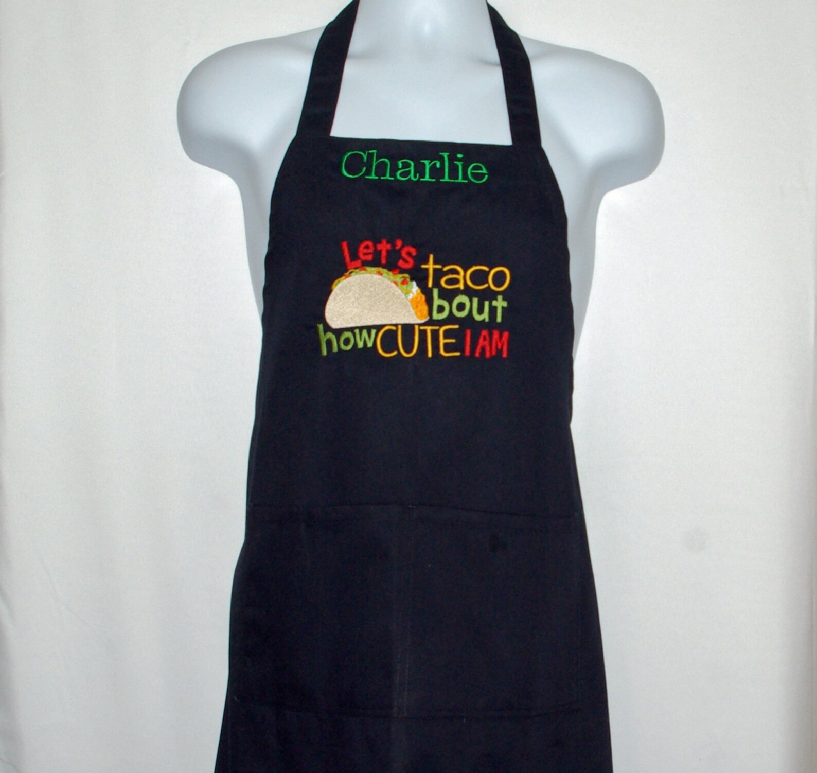 Funny Taco Apron Taco Tuesday Cute Black Full Long Bib | Etsy