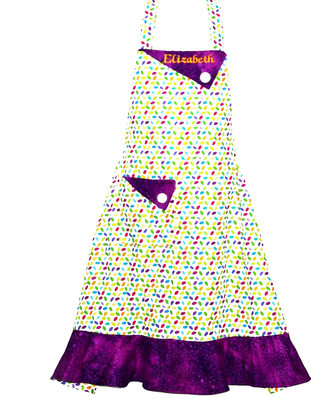 Purple Apron, Chic, Cute, Full Long Bib Apron, Pretty Ladies Hostess ...