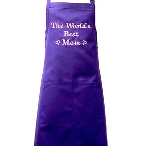 Mom Apron, Mommy, Momma, Worlds Best, Custom Birthday Gift, Personalize ...