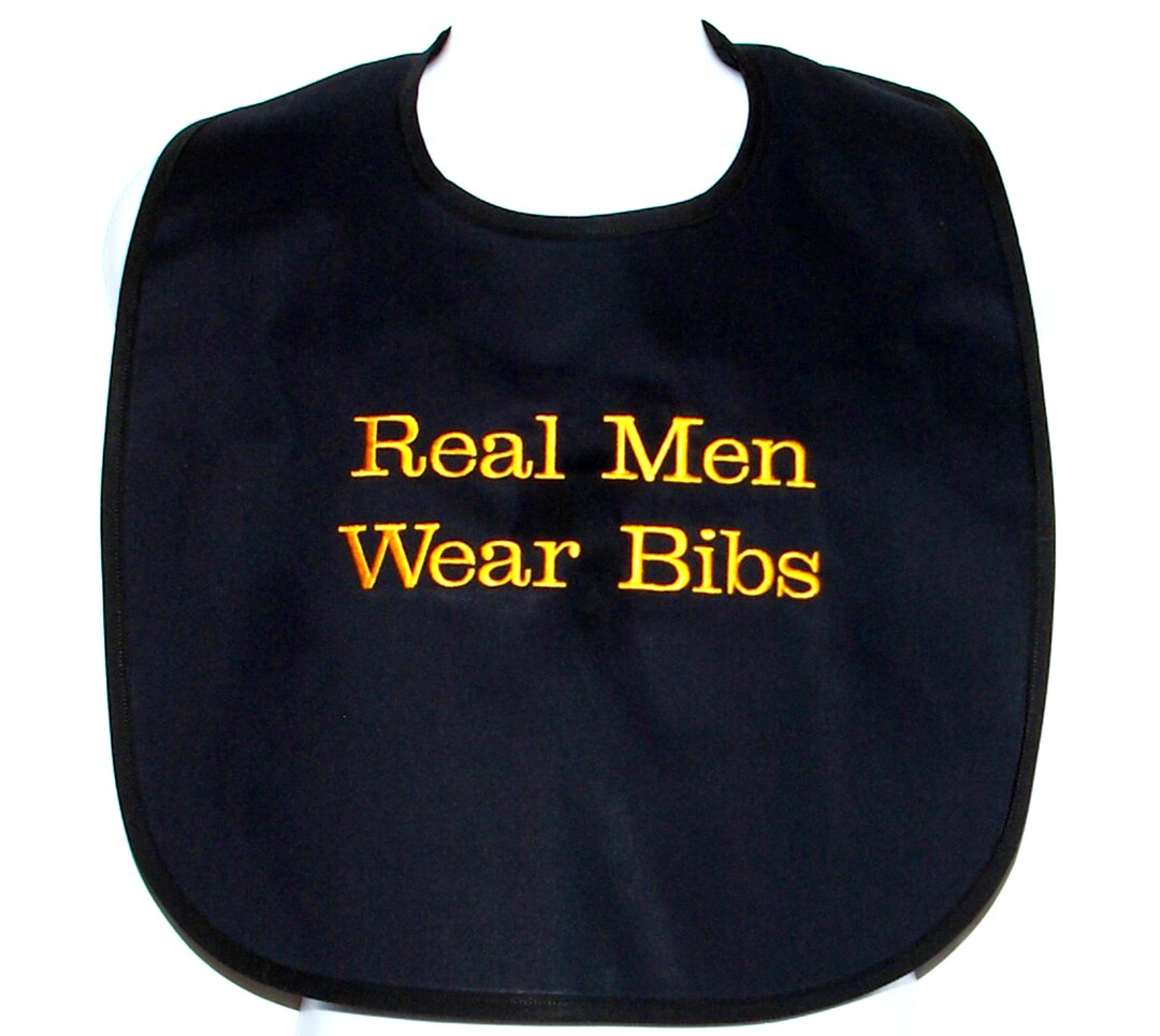Real Men Wear Bibs, Funny Adult Bib, Custom Birthday, Grandparent Gag ...