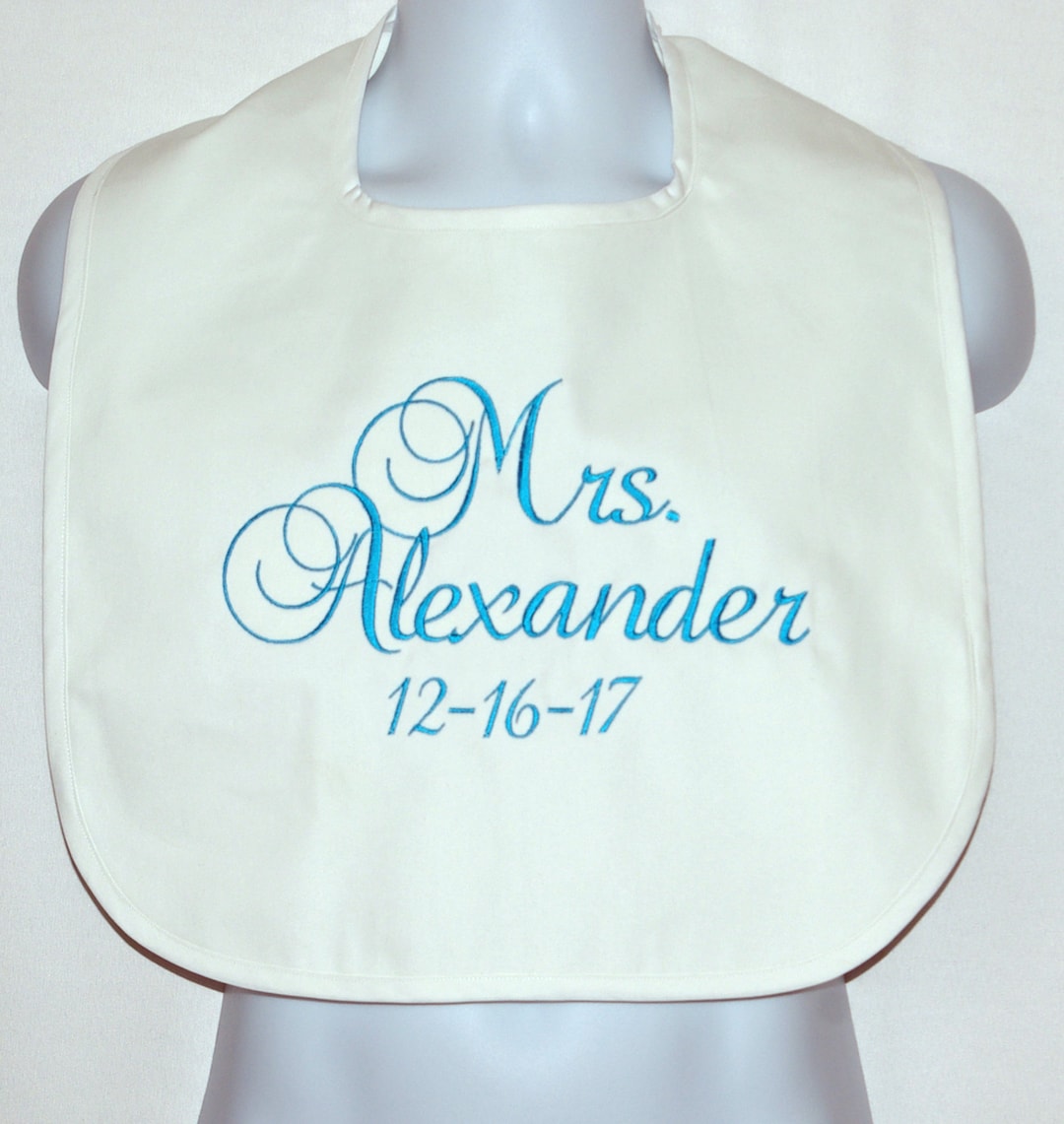 Bride Bridal Adult Bib, Protect Wedding Prom Dress, With Wedding Date ...